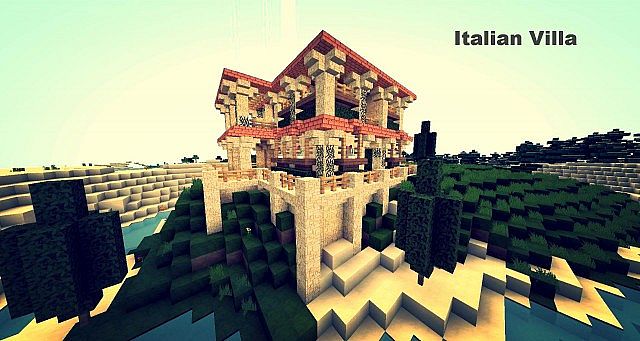 2 Italian Villa's + Italian Desert Village Minecraft Map