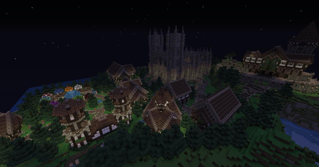 [Pop-Reel] Medieval Town Spawn Minecraft Map