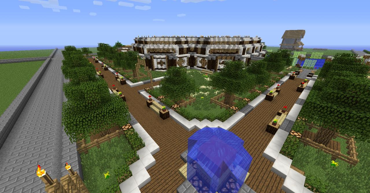 The Giant Library And Its Garden Minecraft Map