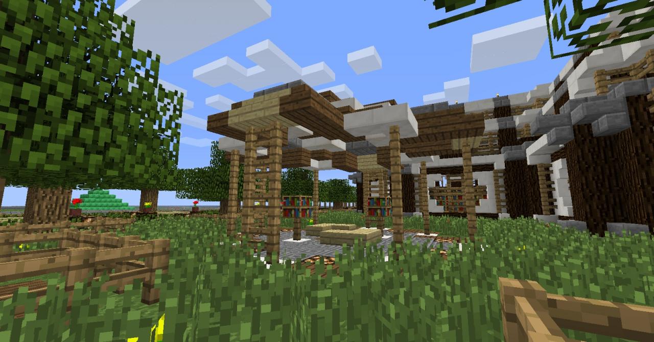 The Giant Library And Its Garden Minecraft Map