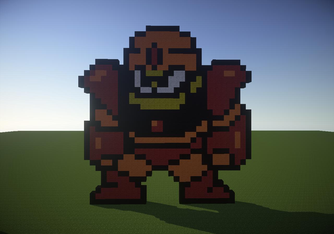 Guts Man Pixel Art Minecraft Map