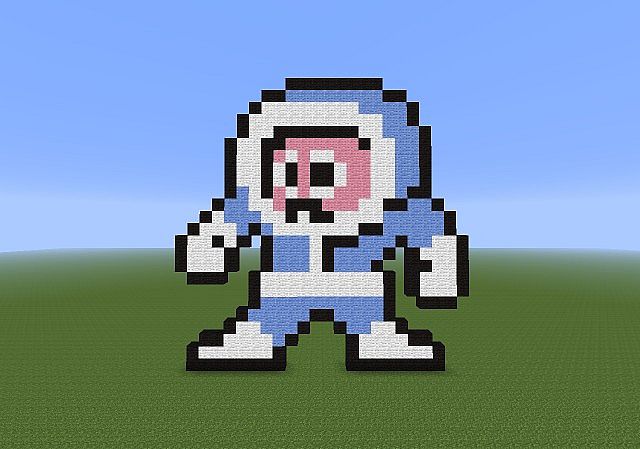 Ice Man Pixel Art Minecraft Map