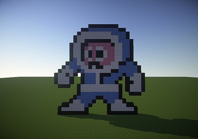 Ice Man Pixel Art Minecraft Map