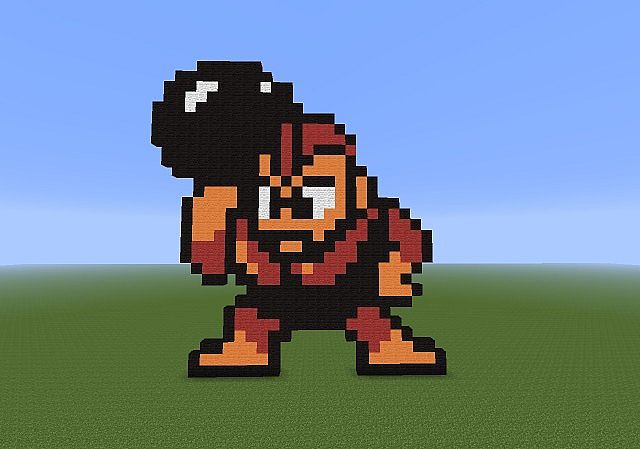 Bomb Man Pixel Art Minecraft Map