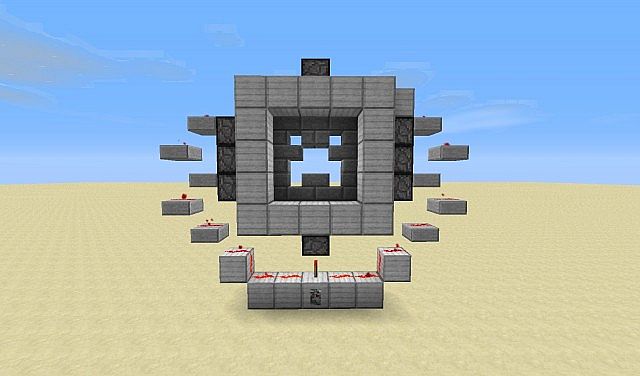 Creeper piston doors 1x11x9 Minecraft Map