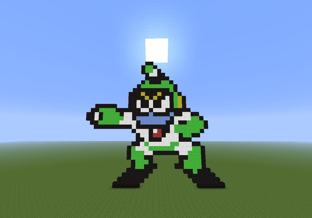 Bubble Man Pixel Art Minecraft Map