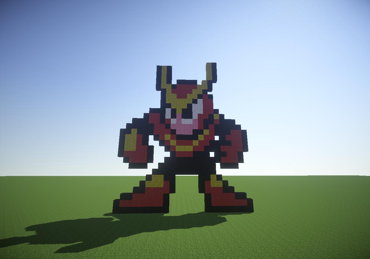 Quick Man Pixel Art Minecraft Map