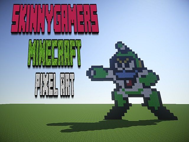 Bubble Man Pixel Art Minecraft Map