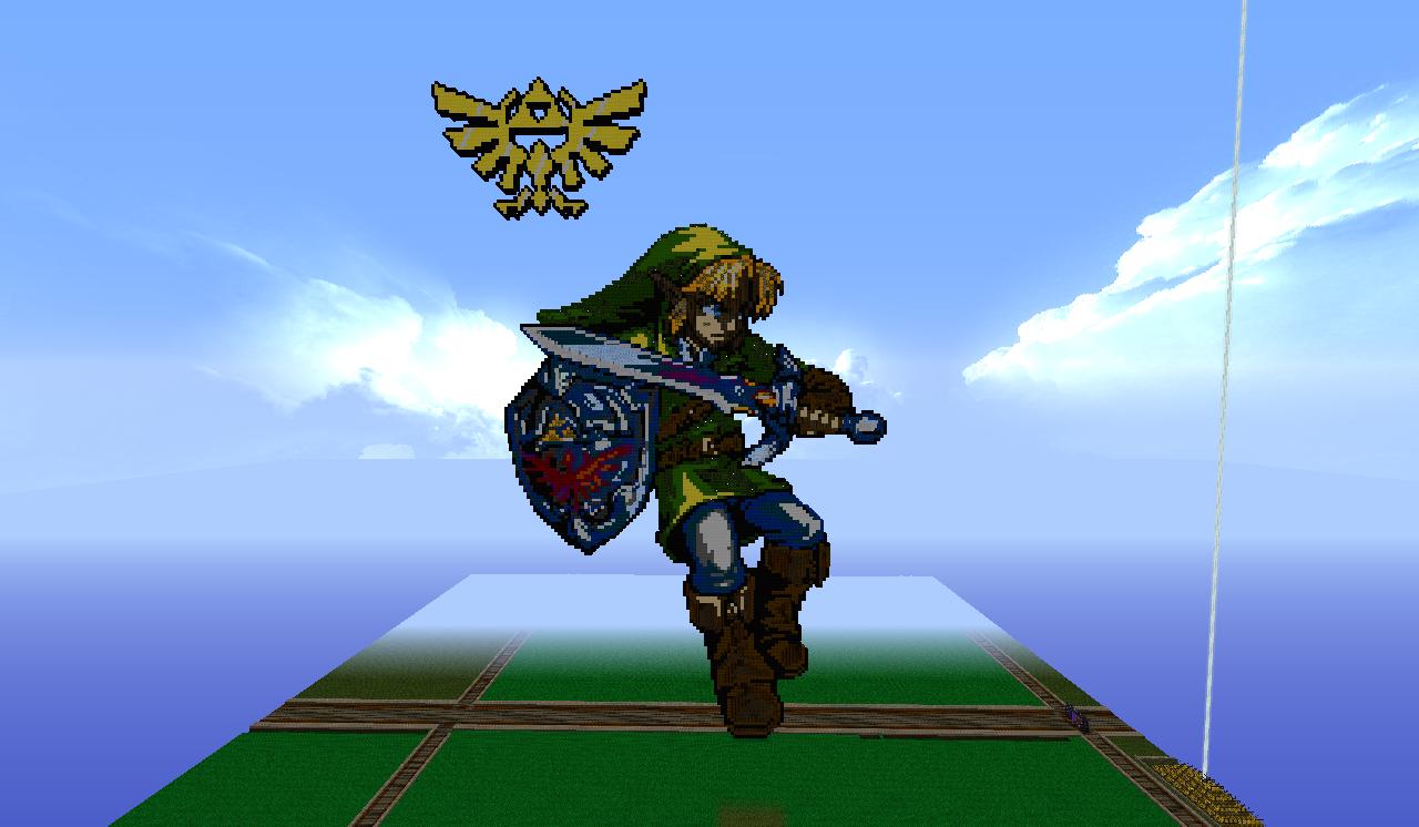 Speed Build Link Pixel Art with Schematic Minecraft Map