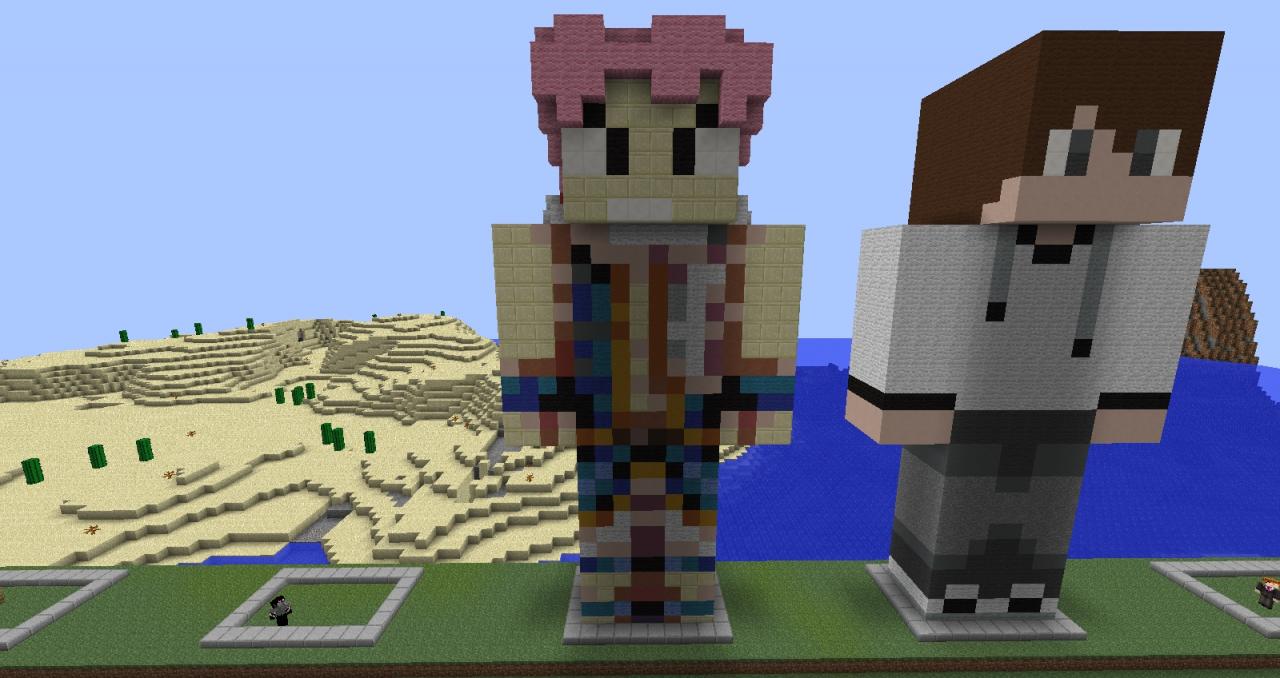 Natsu Dragneel Statue Minecraft Map