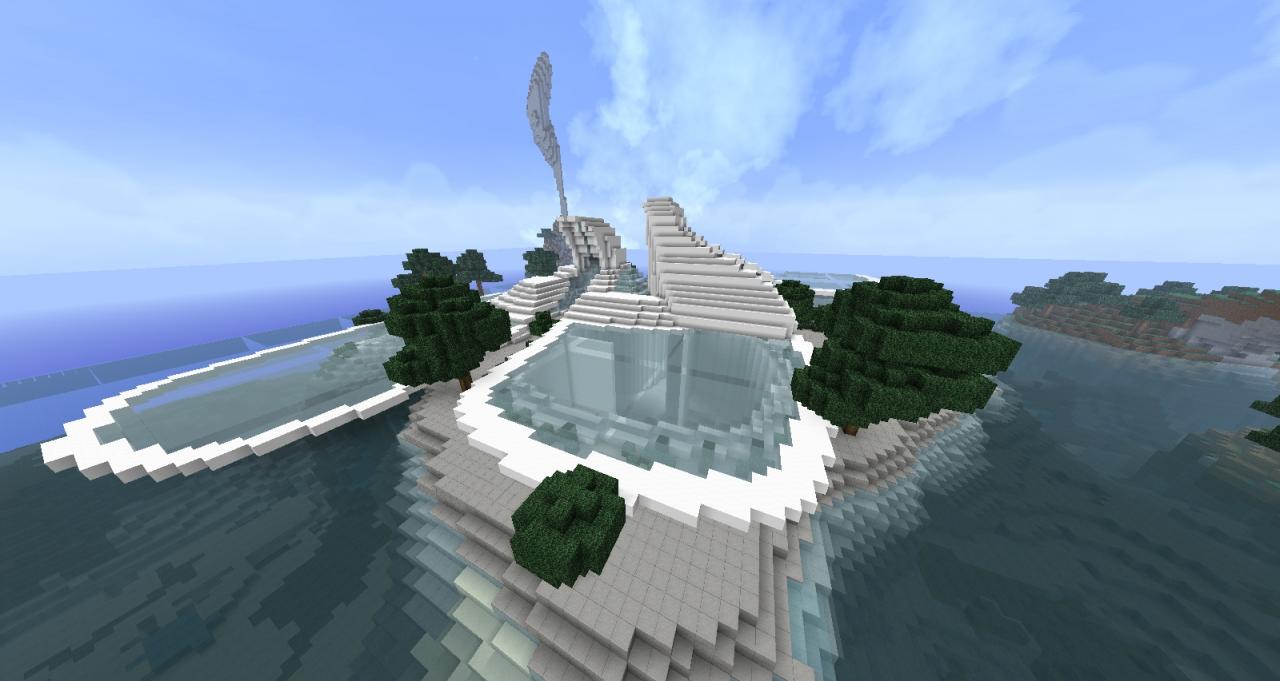 Posteria, a futuristic organic build Minecraft Map