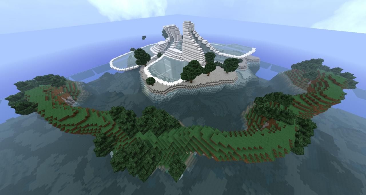 Posteria, a futuristic organic build Minecraft Map