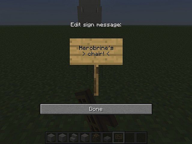 Herobrine's Chair Minecraft Map