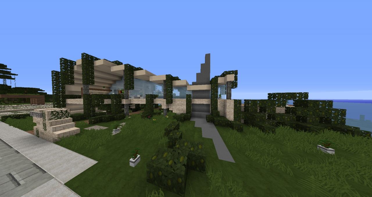 Ultra Modern Curved Beach House Minecraft Map