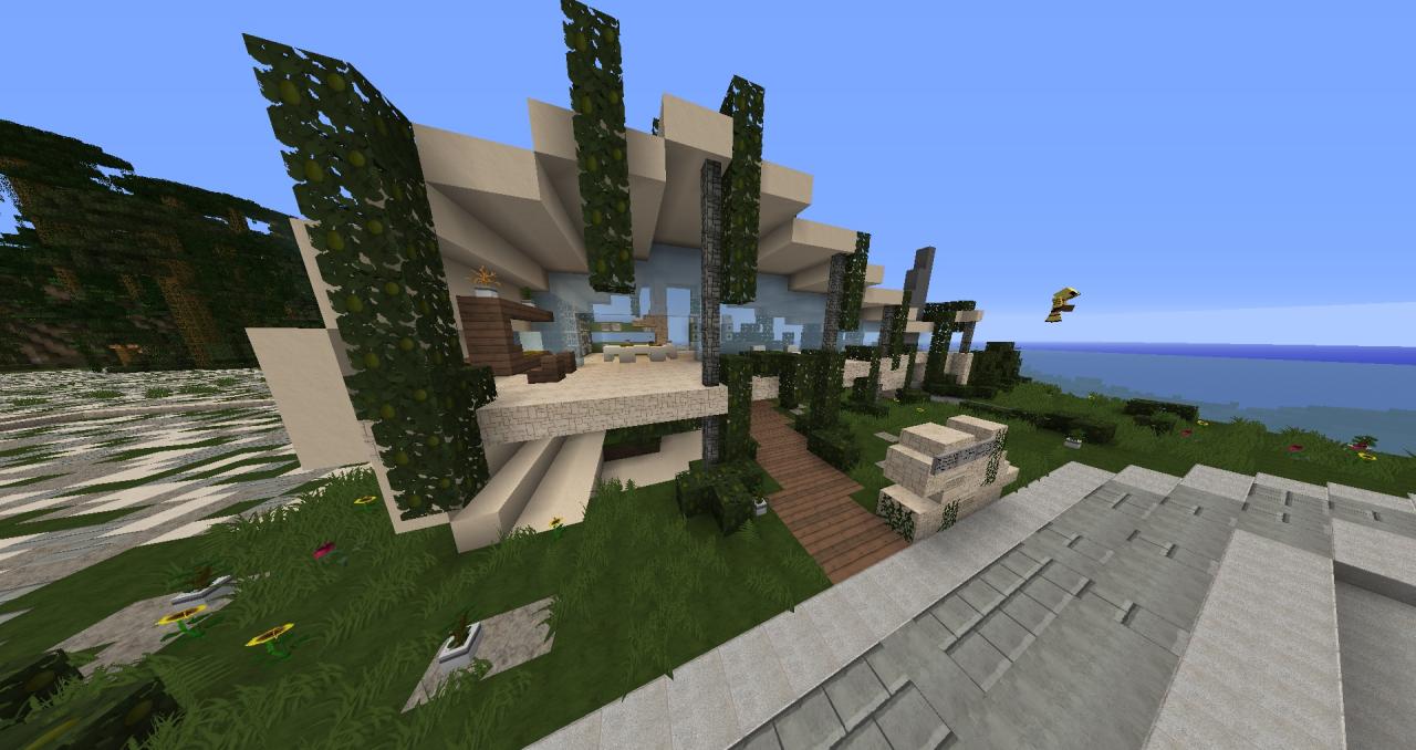 Ultra Modern Curved Beach House Minecraft Map