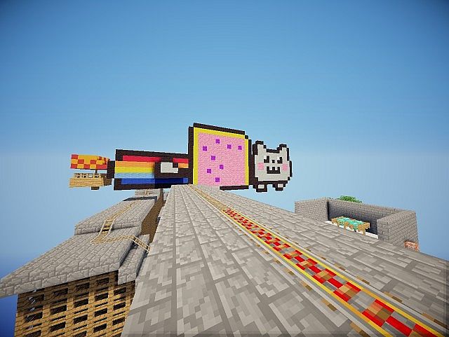 Pixel art roller coaster Minecraft Map