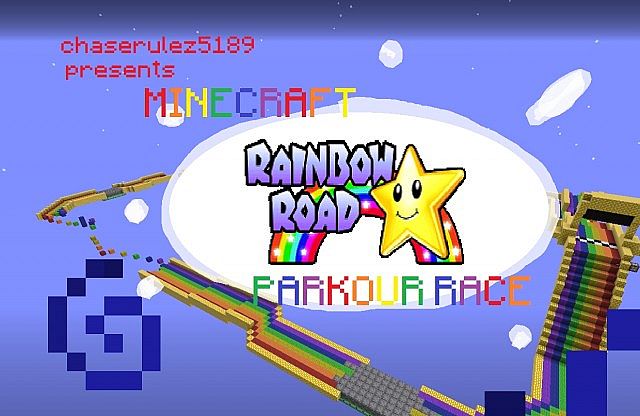 Minecraft Rainbow Road Parkour Race! Minecraft Map