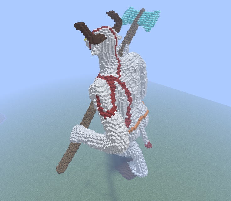 Giant Kratos Minotaur Minecraft Map