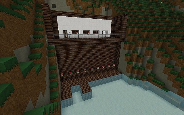 Modern House Built into Mountain Minecraft Map