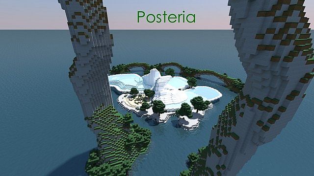 Posteria, a futuristic organic build Minecraft Map