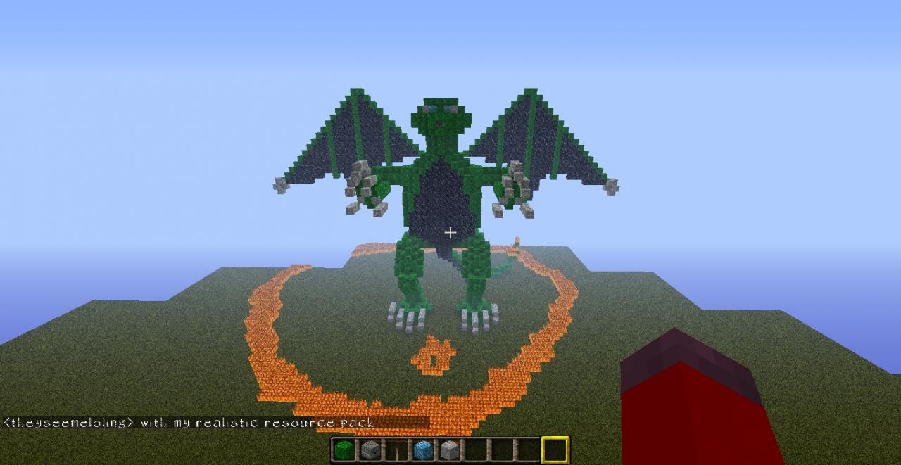 Giant emerald dragon Minecraft Map