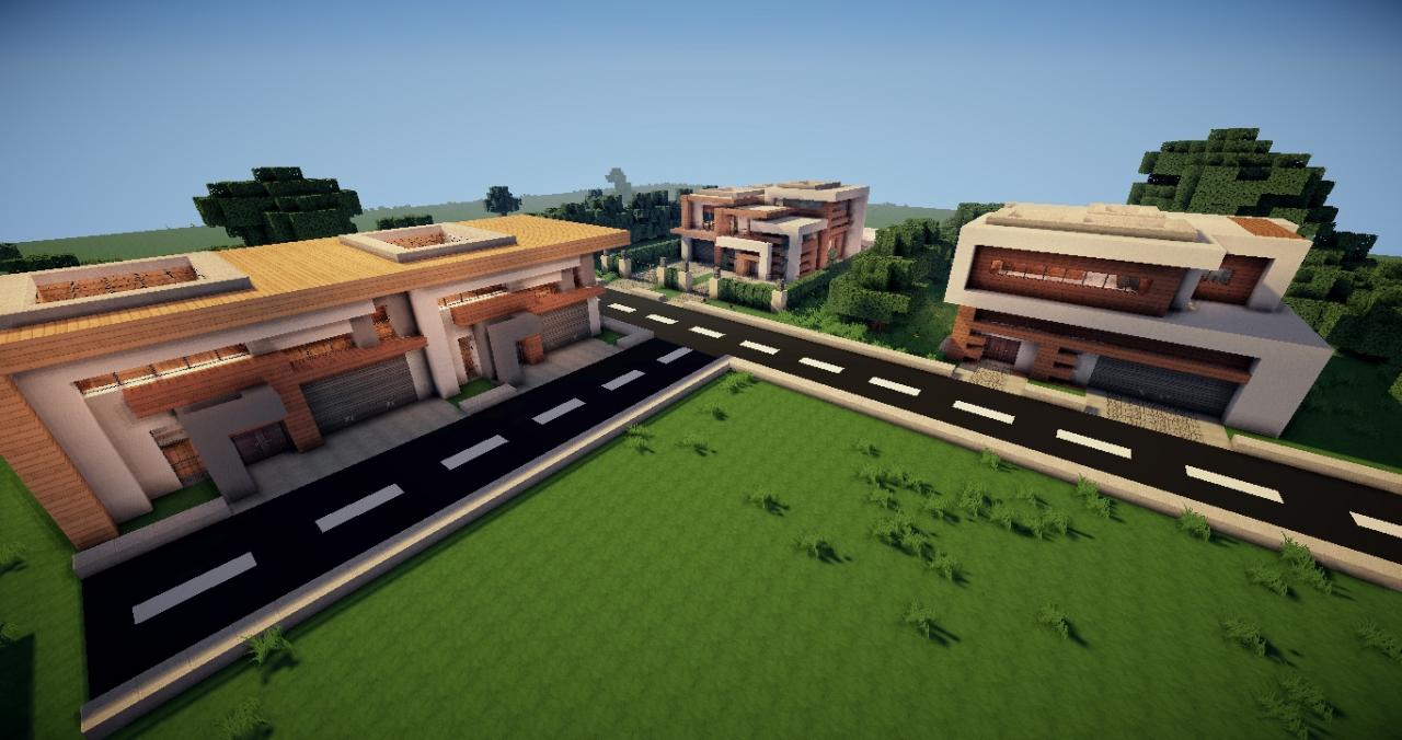 the street of modern houses (every day a new house) by LeXx0r Minecraft Map