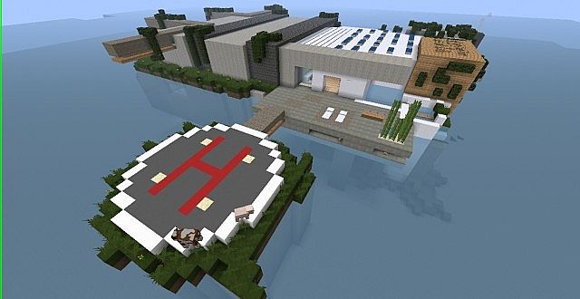 modern style ocean house Minecraft Map