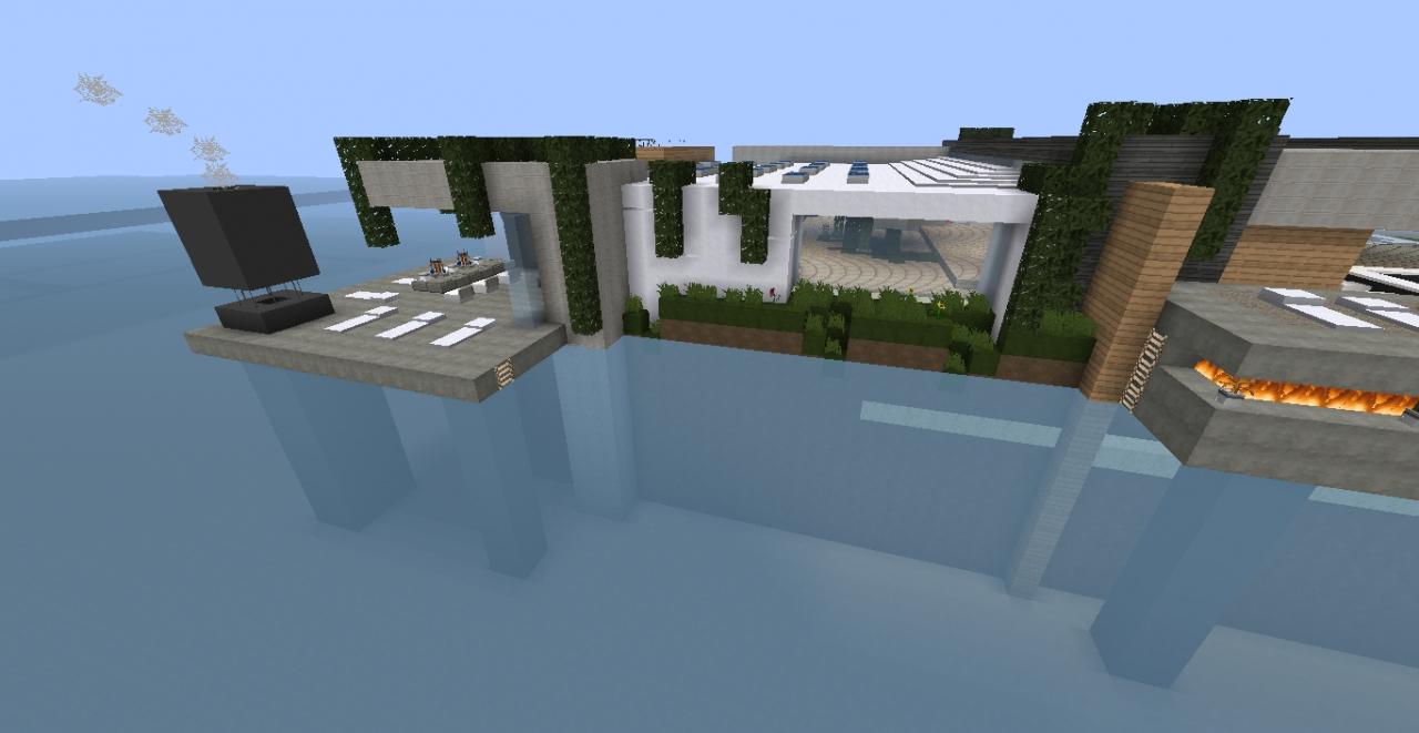 modern style ocean house Minecraft Map