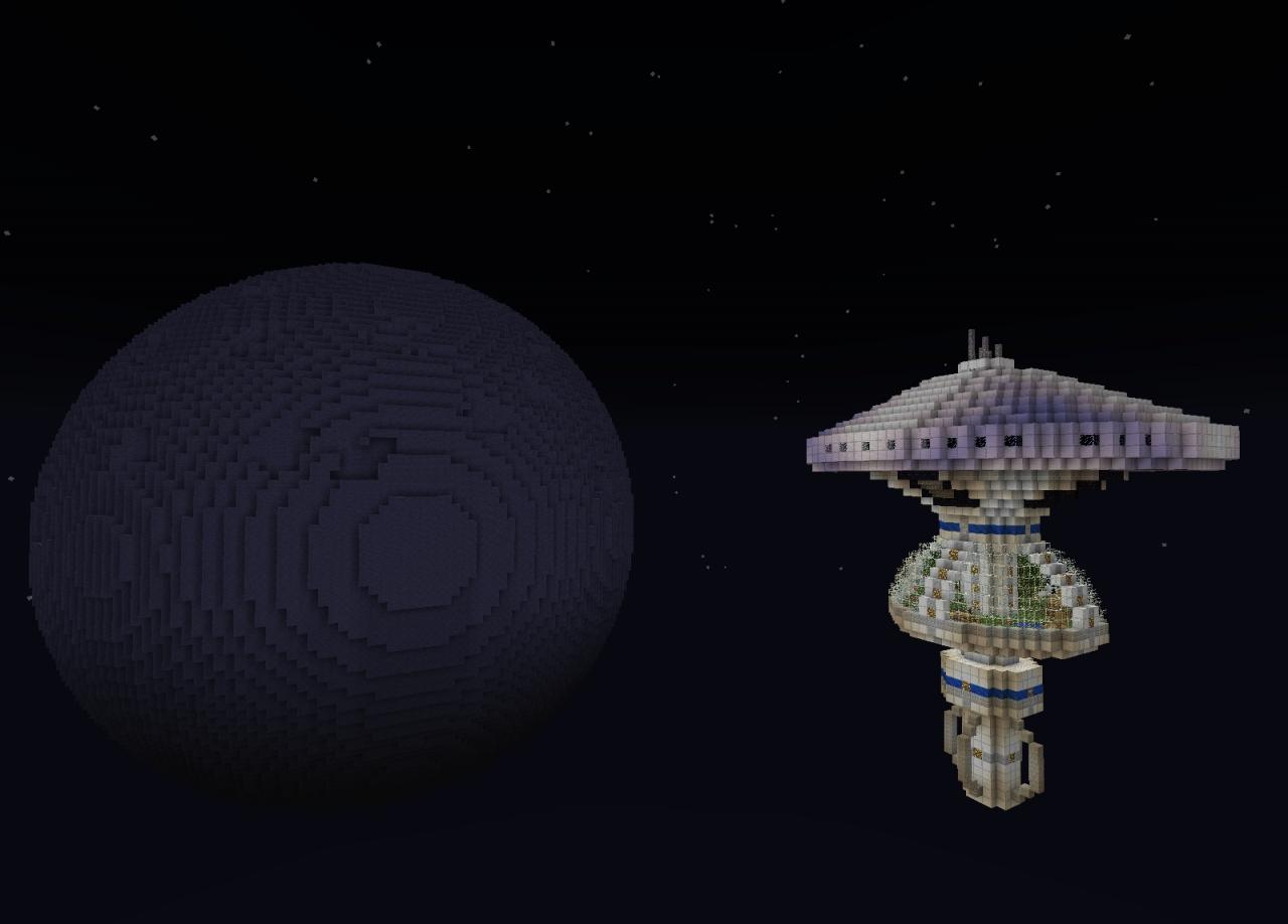 Federation Starbase And Moon (PVP Arenas inside) Minecraft Map