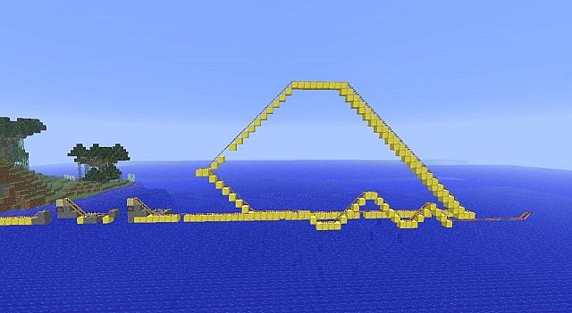 50th SUB Roller Coaster!!! best one yet, with loop da loop! Minecraft Map