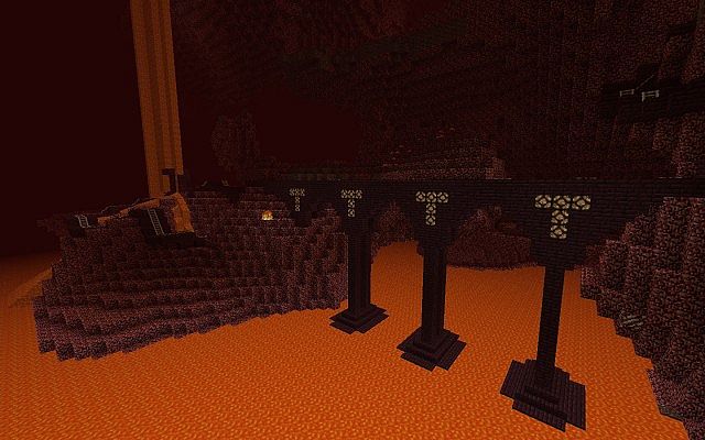 The rollercoaster, Almost all the island of buildings. Nether journey ...