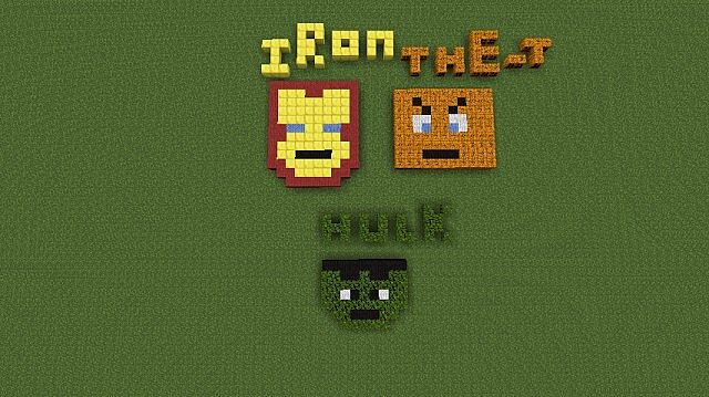 Iron man, The thing, and Hulk Minecraft Map