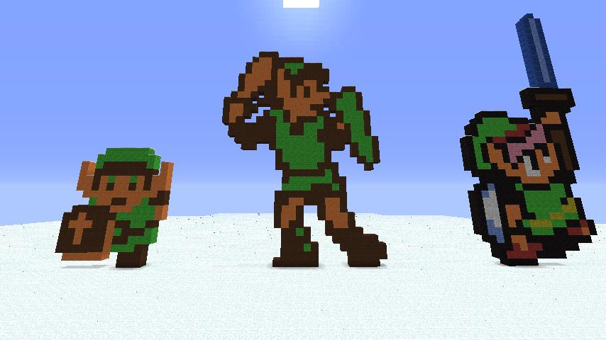 Pixel Art- Evolution of Link Minecraft Map