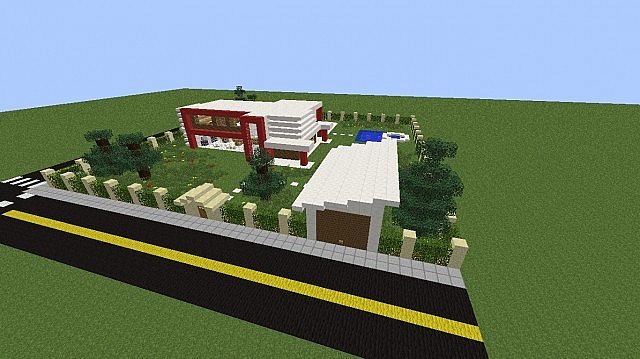 Red N' White Modern House ++ (1.6.2) Minecraft Map