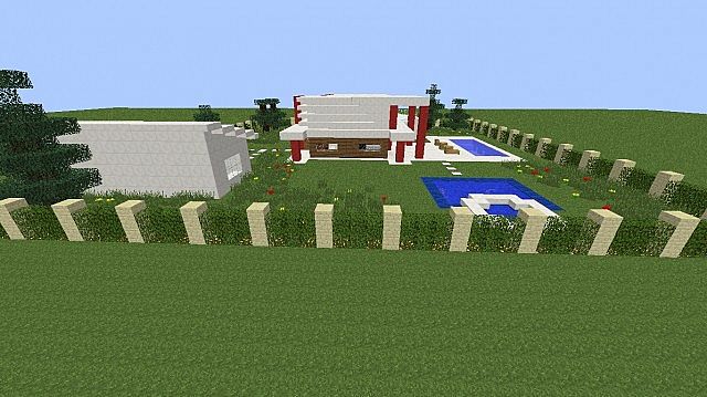 Red N' White Modern House ++ (1.6.2) Minecraft Map