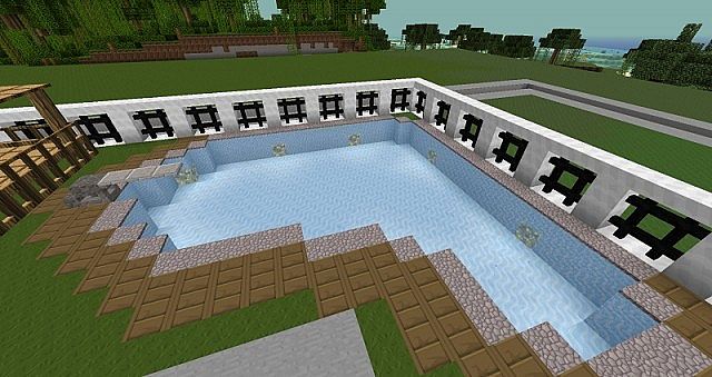 Large White Modern House With Pool Minecraft Map