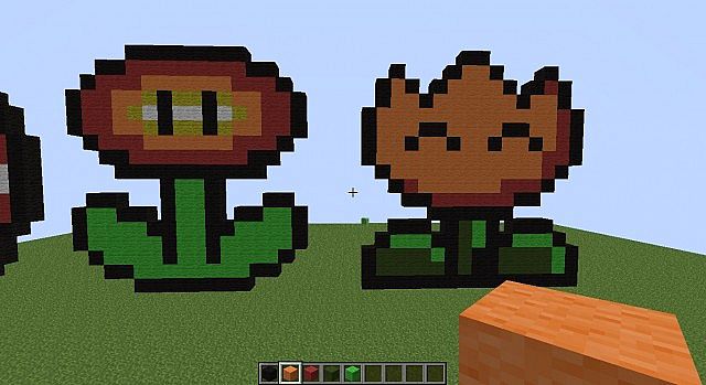 Fireflower Pixel Art Minecraft Project