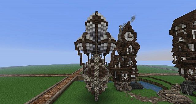 Steampunk mini settlement Minecraft Map