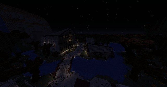 Halloween Themed Spawn. Spooky Village with Haunted Forest Minecraft Map