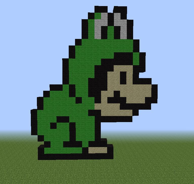 Frog Mario Pixel Art Minecraft Map