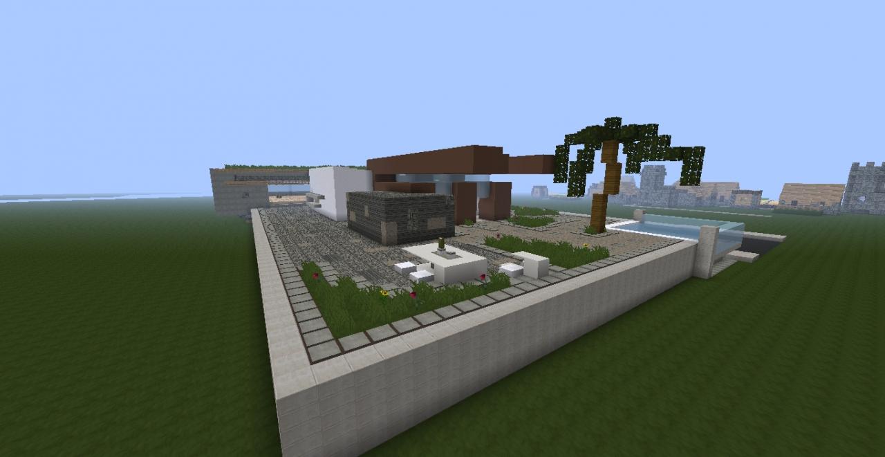 modern restaurant bar with swimming pool :D Minecraft Map