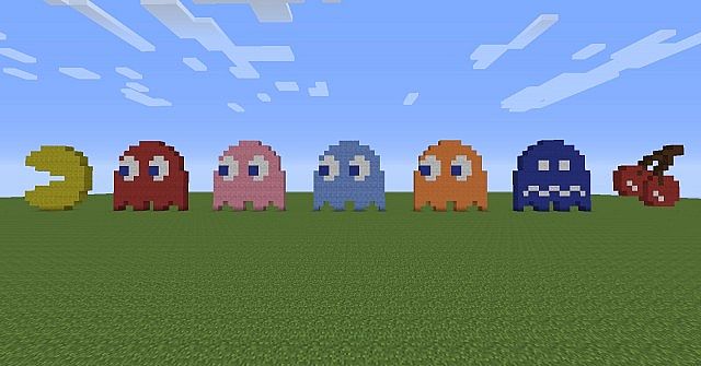 Pac-Man Pixel Art Minecraft Map