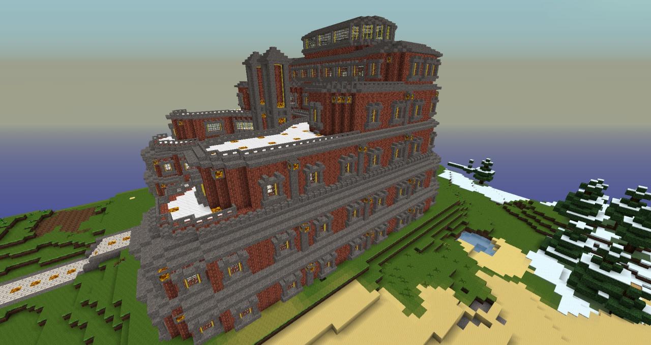 Red Brick Estate Rebuild with town Minecraft Map