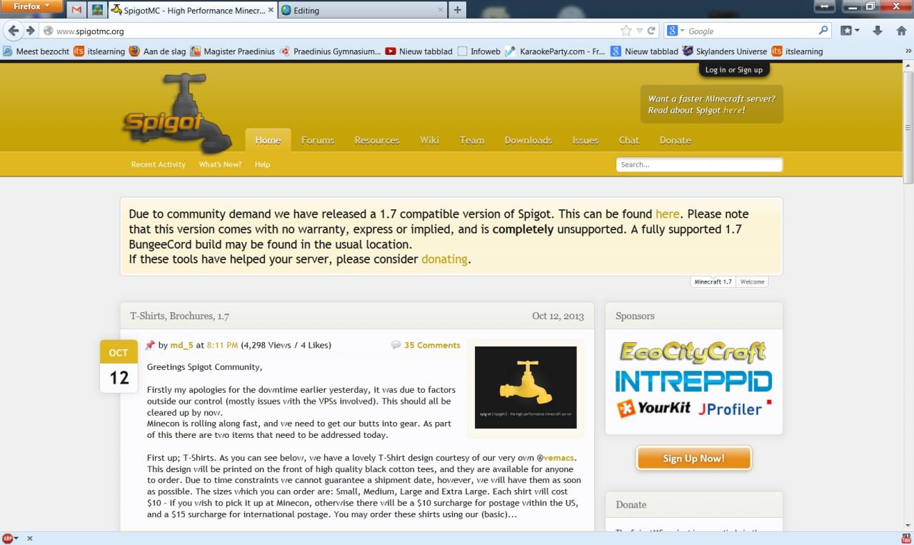 Bukkit/Spigot For 1.7.2 is out, so you can join with 1.7.2! (Still 1.6. ...