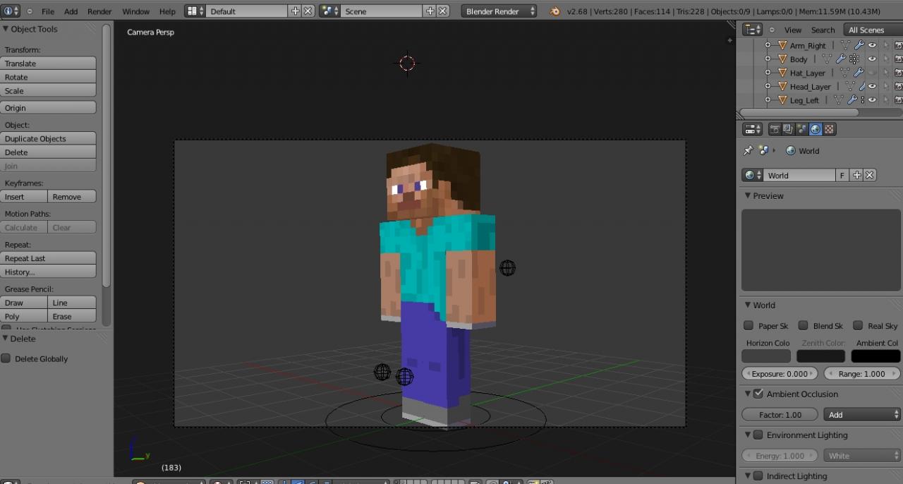 Blender Minecraft Character 3D Rig Minecraft Project
