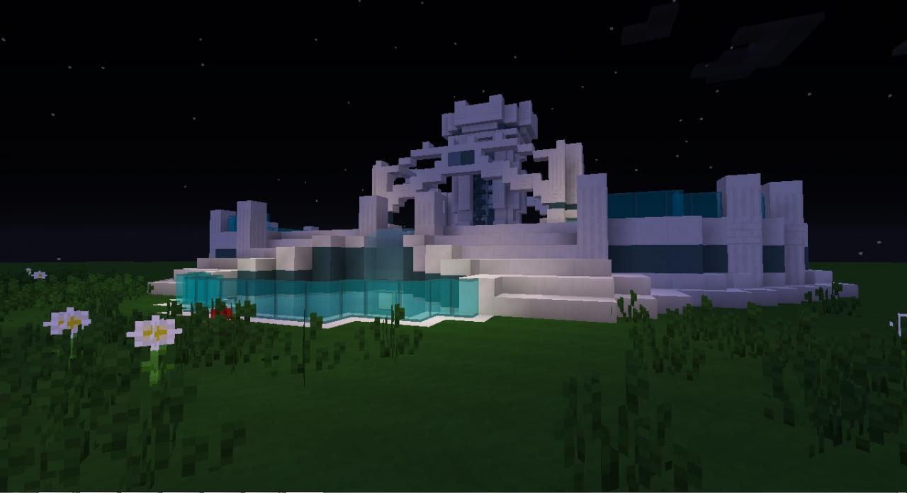 Simple Quartz Spawn/Lobby with glass item elevator!!! Minecraft Map