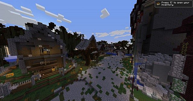 Halloween Themed Spawn. Spooky Village with Haunted Forest Minecraft Map