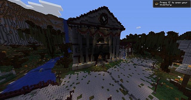 Halloween Themed Spawn. Spooky Village with Haunted Forest Minecraft Map