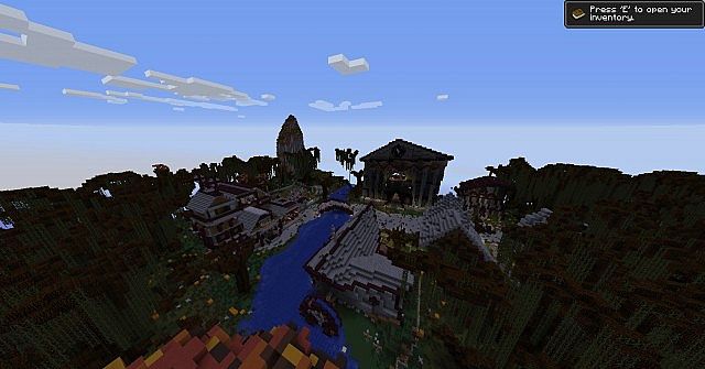 Halloween Themed Spawn. Spooky Village with Haunted Forest Minecraft Map