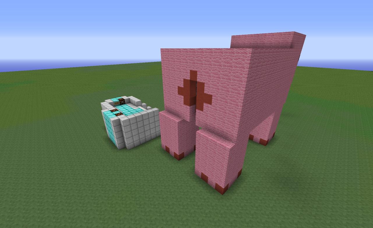 TNT Powered Pig Launcher (with an explosive surprise) Minecraft Map